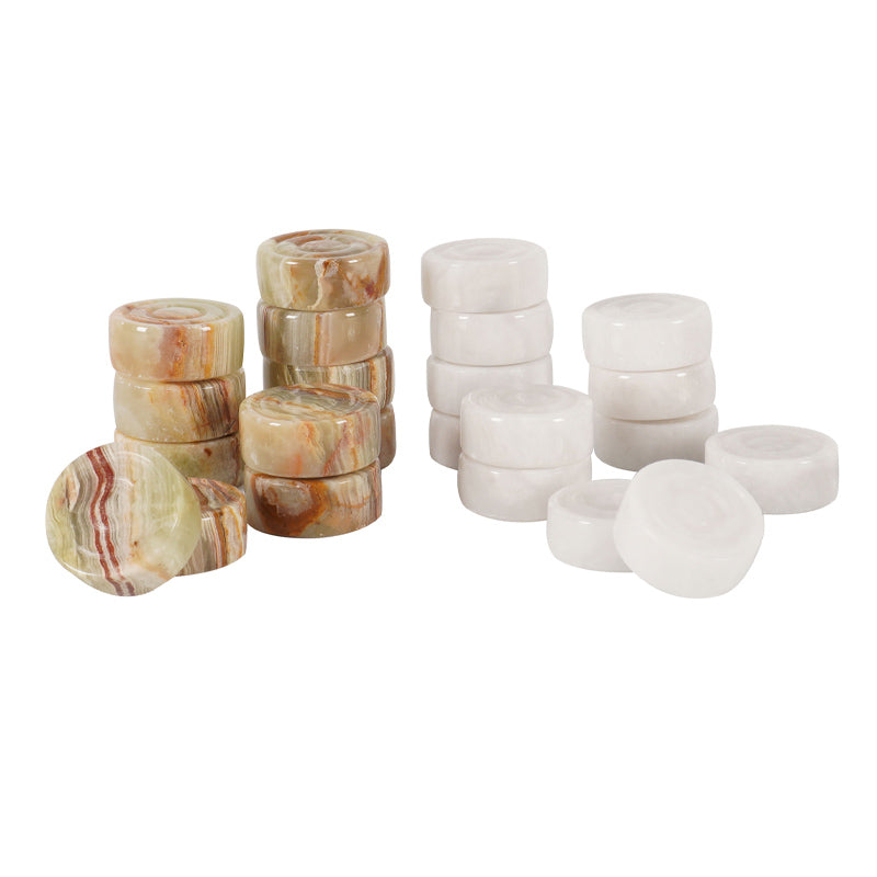 White and Green Checkers Figures Set – Marbliss Homewares – Marble ...