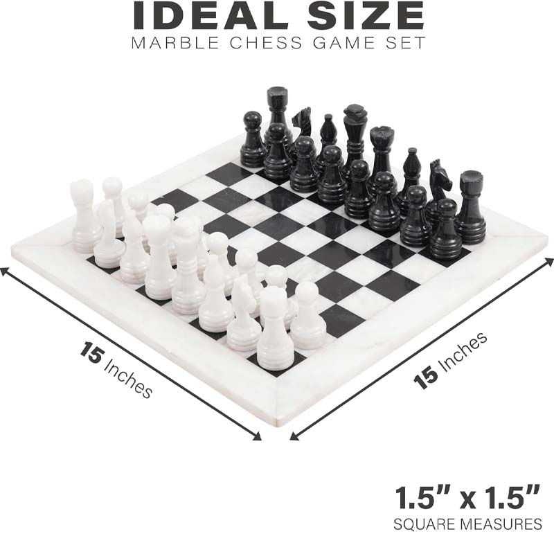 38cm Chess Set - White & Black – Marble Wholesale